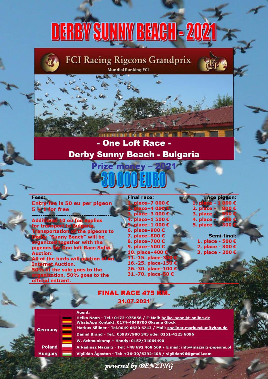 ONE LOFT RACE SUNNY BEACH 2021. Training 1 - ONE LOFT RACING